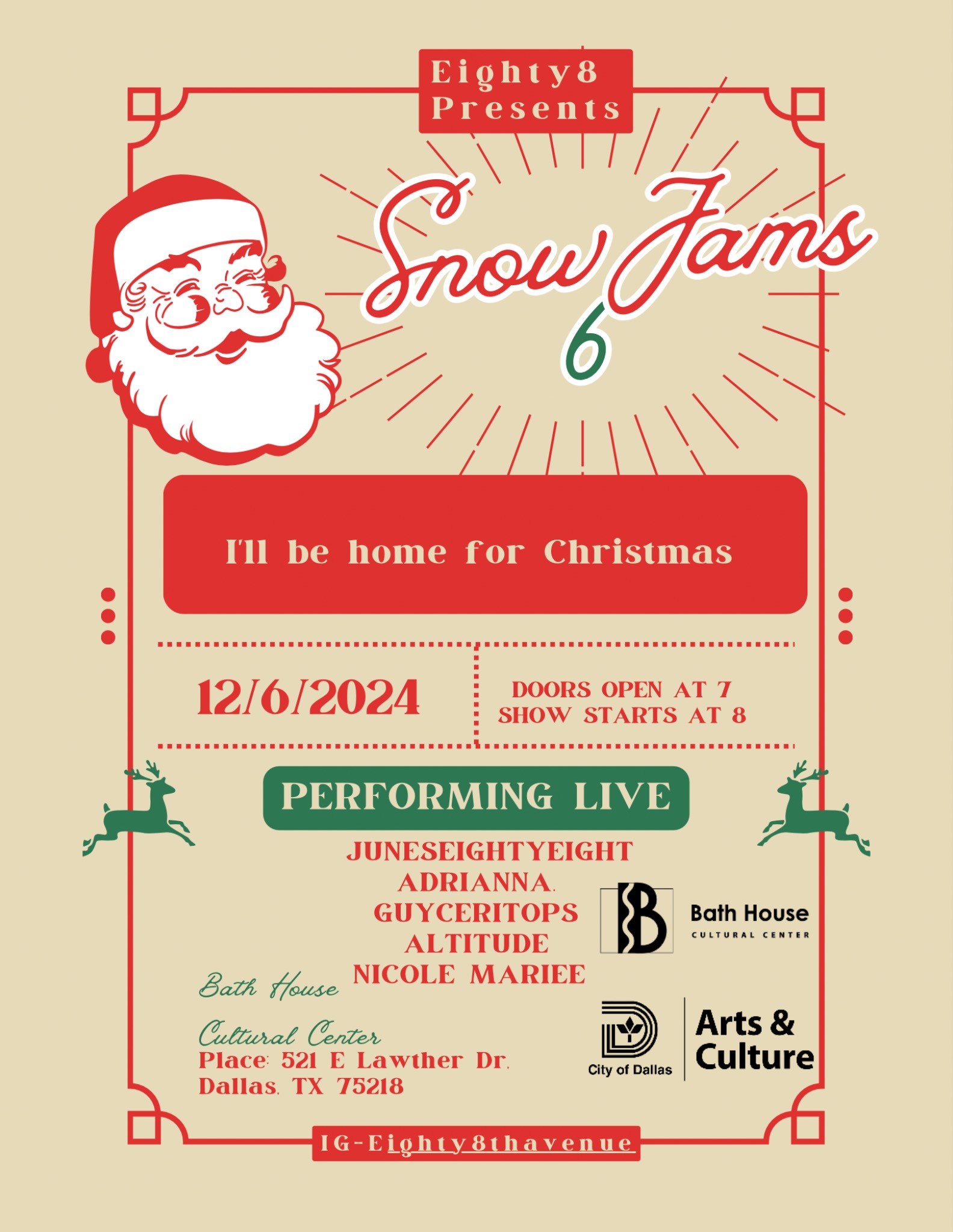 Snow Jams 6 | Presented by Eighty8thAvenue – Bath House Cultural Center